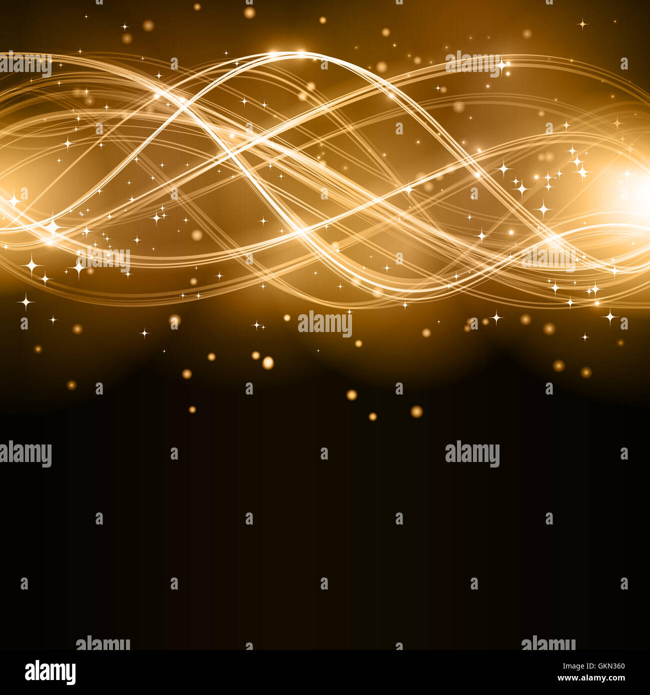 Abstract golden wave pattern with stars Stock Photo - Alamy