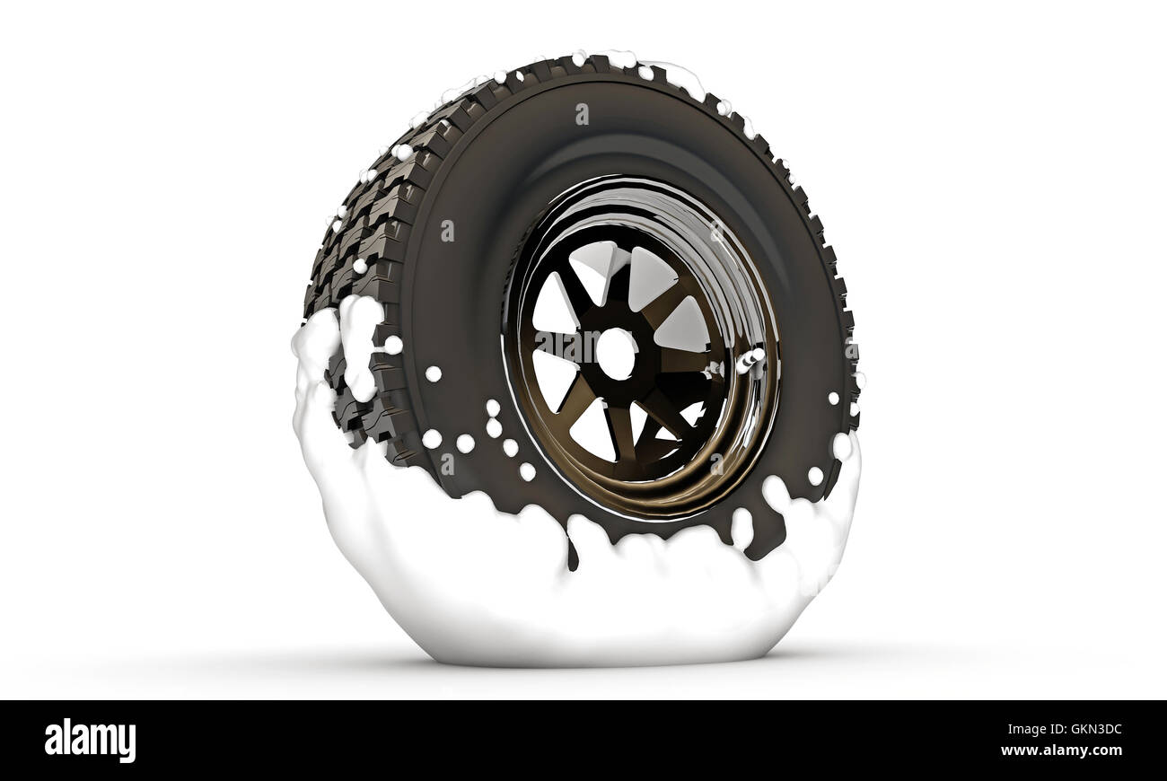 Winter tire snow Cut Out Stock Images & Pictures - Alamy