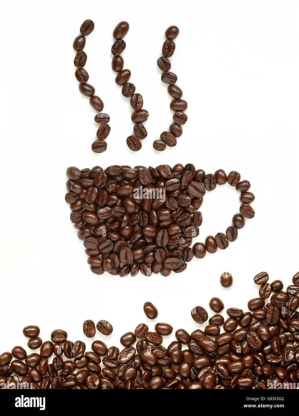 coffee beans make coffee cup shape Stock Photo - Alamy