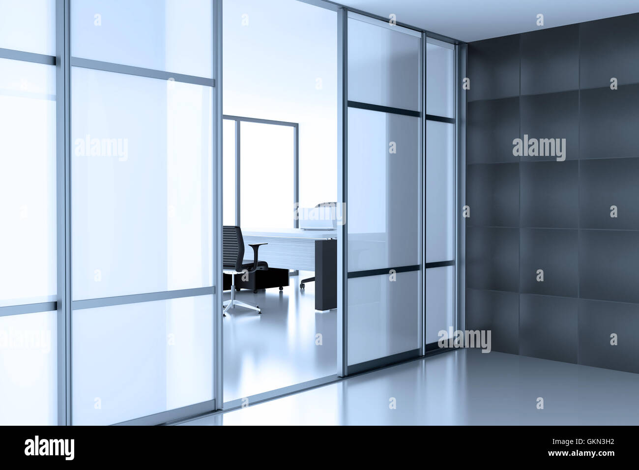 open glass door coupe in empty cubicle Stock Photo - Alamy