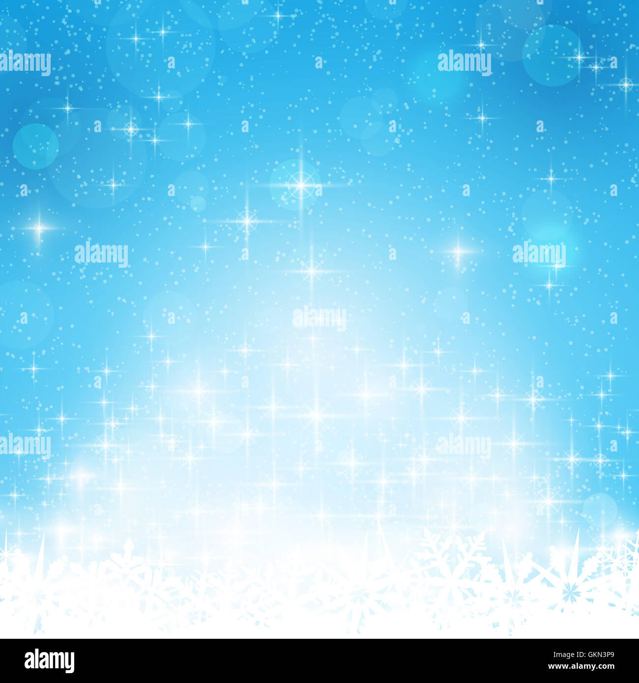 Blue winter, Christmas background with stars and lights Stock Photo - Alamy