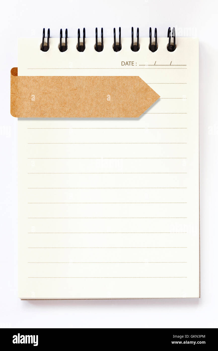 blank notebook with blank recycle paper label on white backgroun Stock ... blank notebook with blank recycle paper label on white backgroun Stock ...
