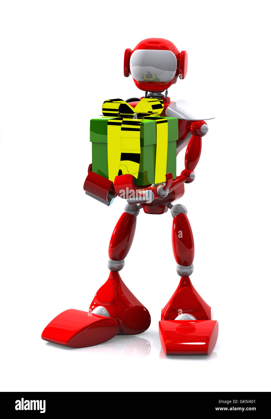 robot with a gift Stock Photo - Alamy