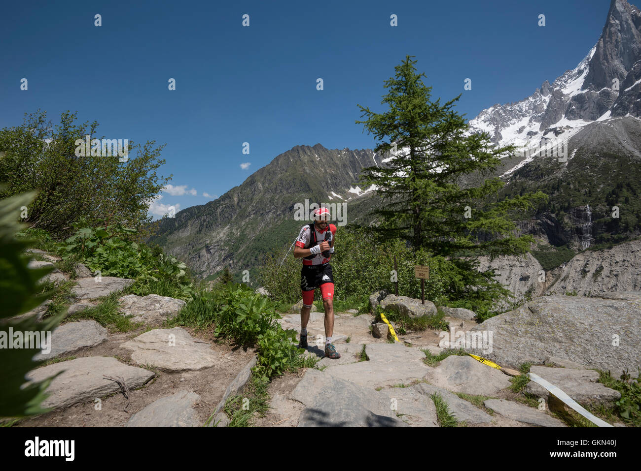 Diego Pazos - Chamonix trail running 80 Km 2016 Stock Photo - Alamy