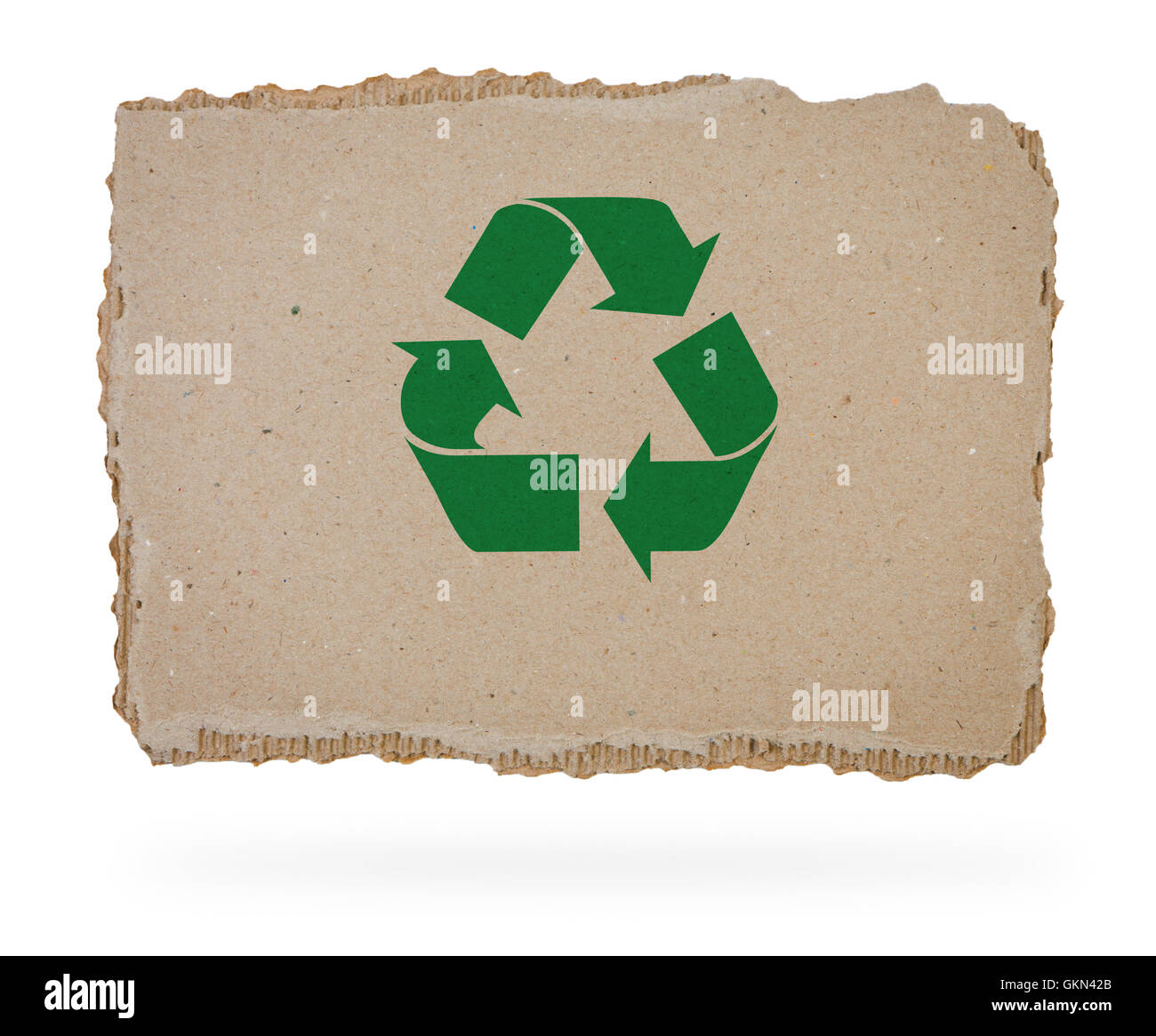 Recycle sign on a piece of cardboard Stock Photo - Alamy