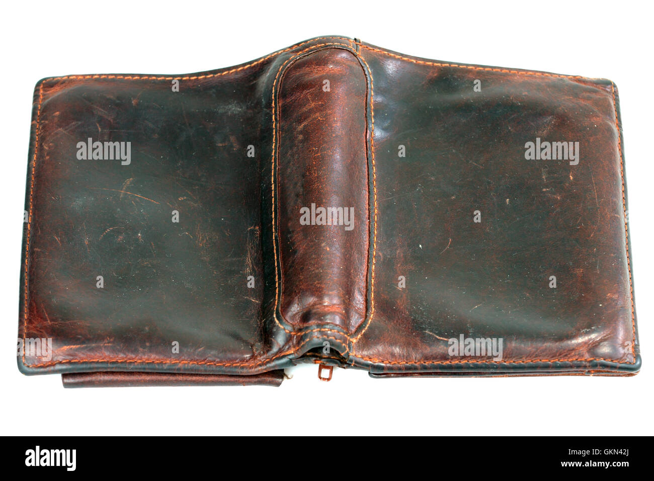 Old leather purse Stock Photo - Alamy