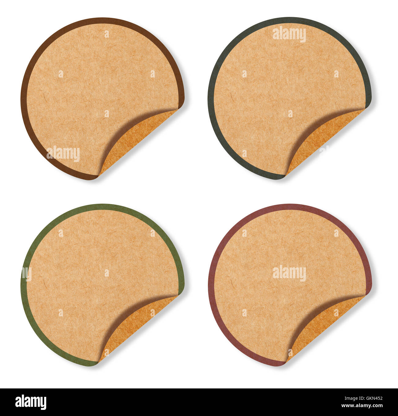 Blank Circle Labels from brown Recycle paper Stock Photo - Alamy