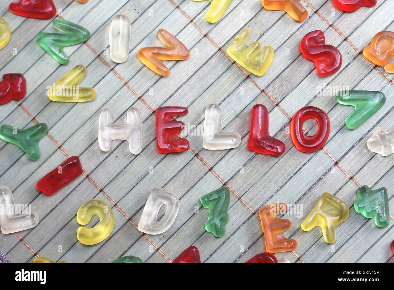 sweet letters hello Stock Photo - Alamy