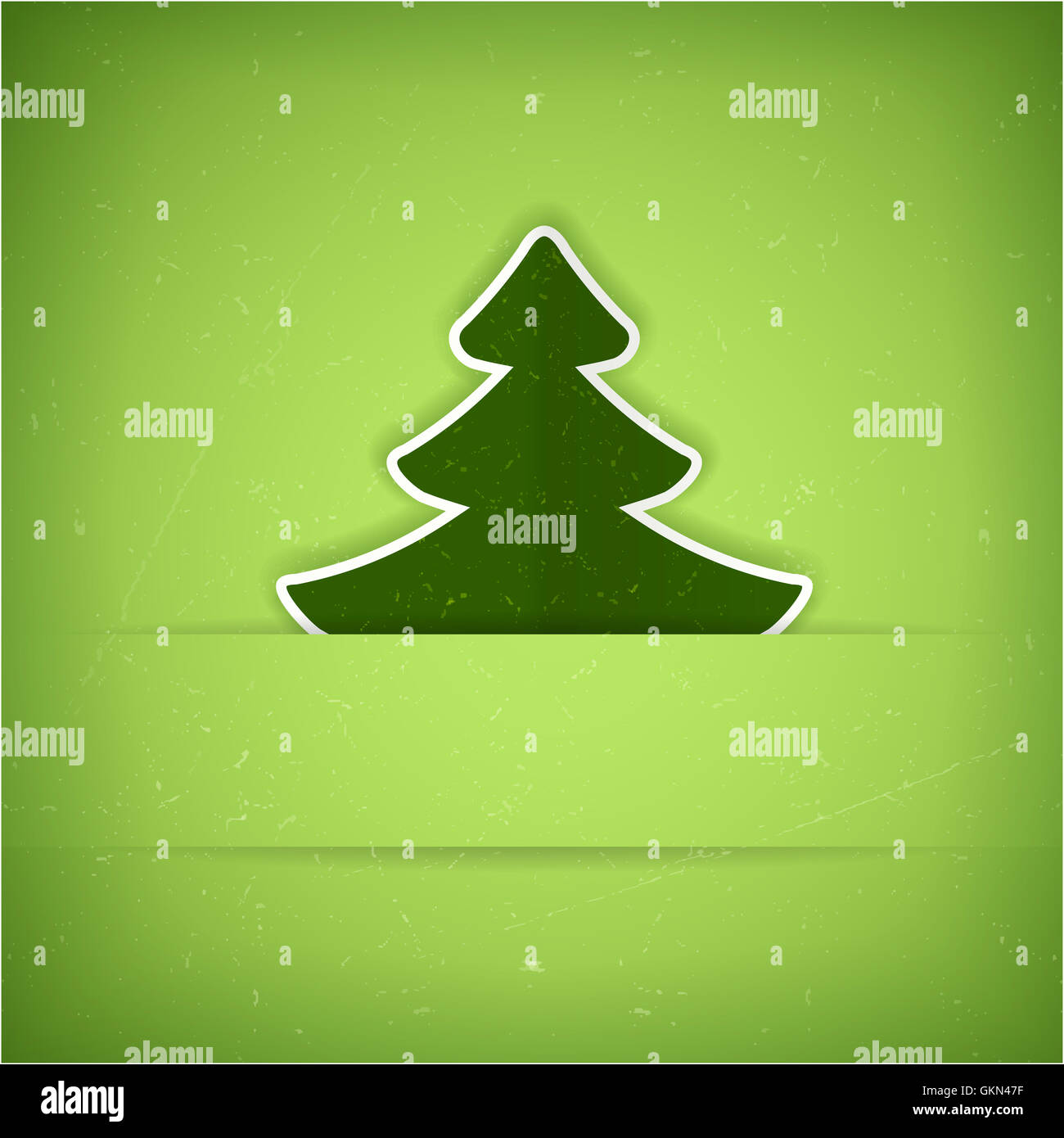 Green Christmas tree card Stock Photo - Alamy