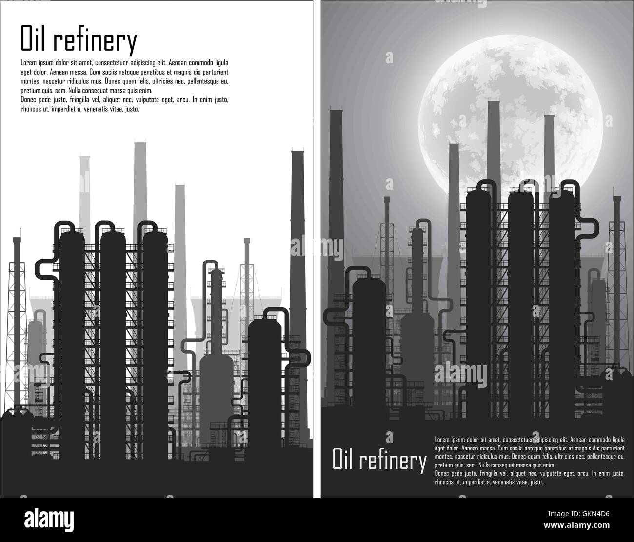 Set of Oil and gas refinery flyers Stock Vector Image & Art - Alamy