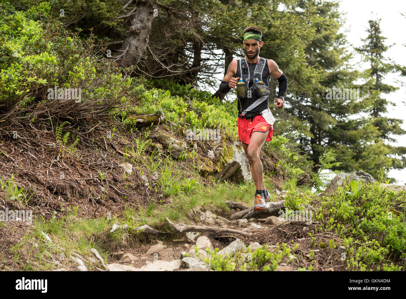 Chamonix trail running marathon 2016 Stock Photo - Alamy