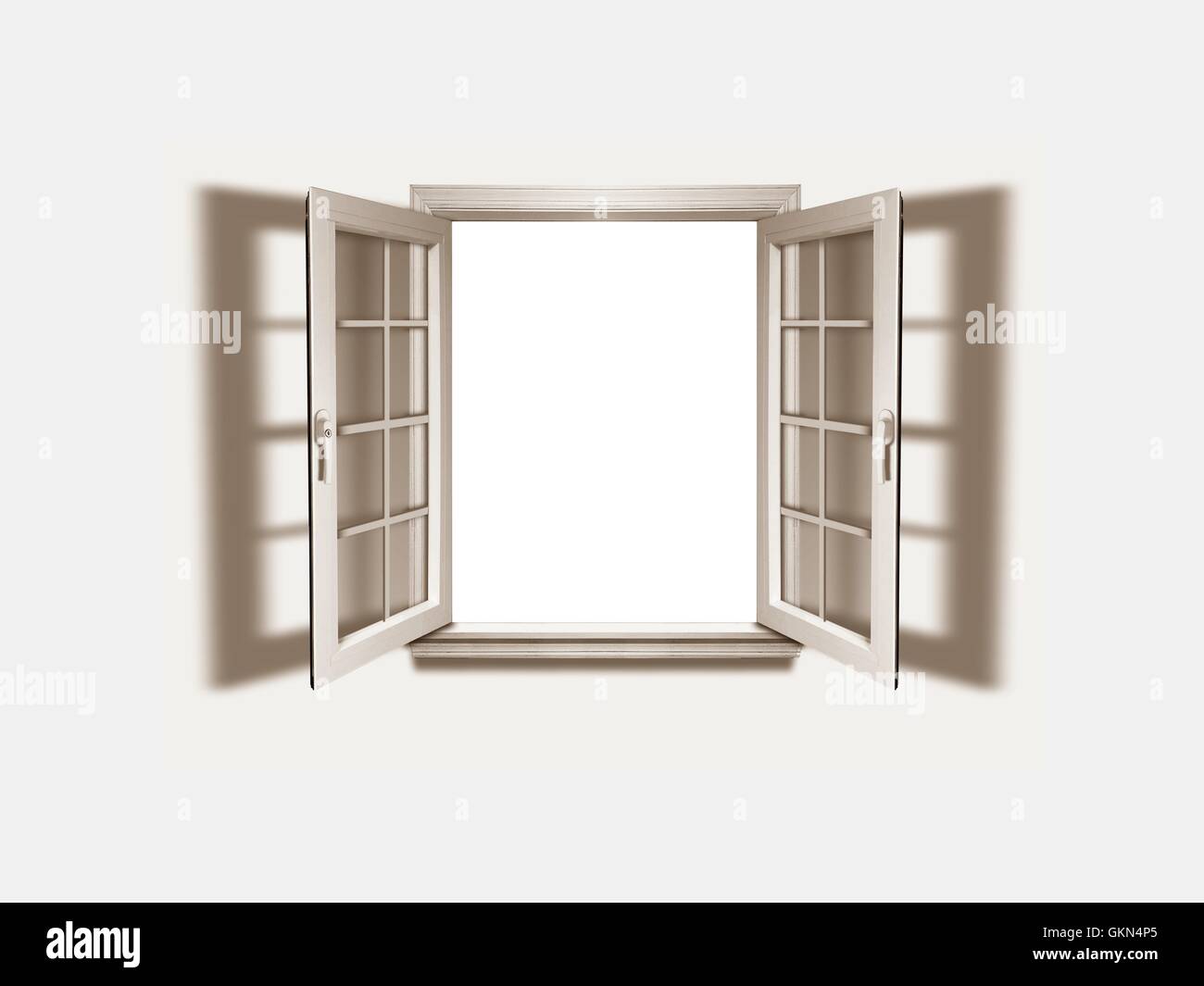 opened window with empty space in the middle Stock Photo - Alamy