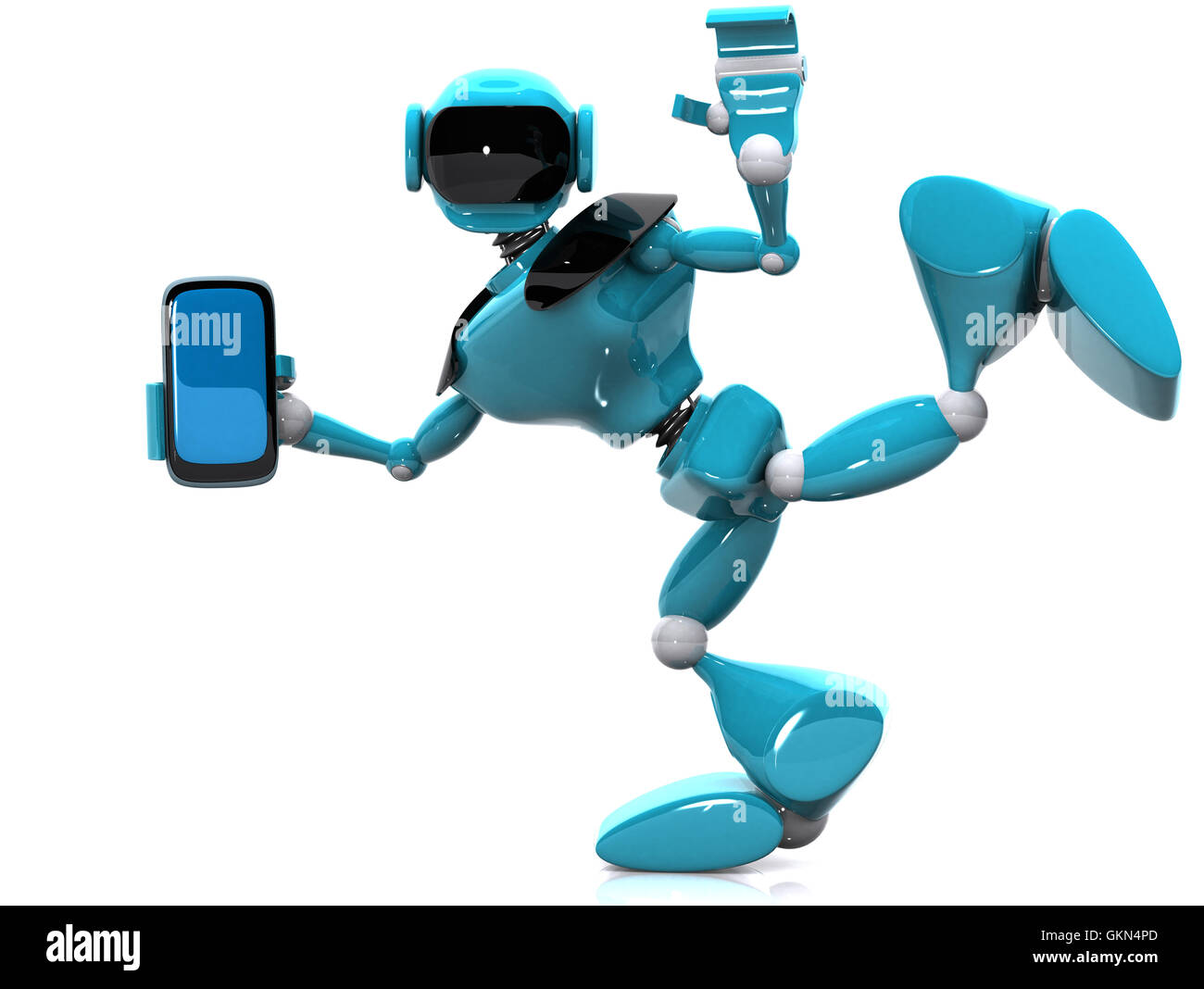 robot and phone Stock Photo - Alamy