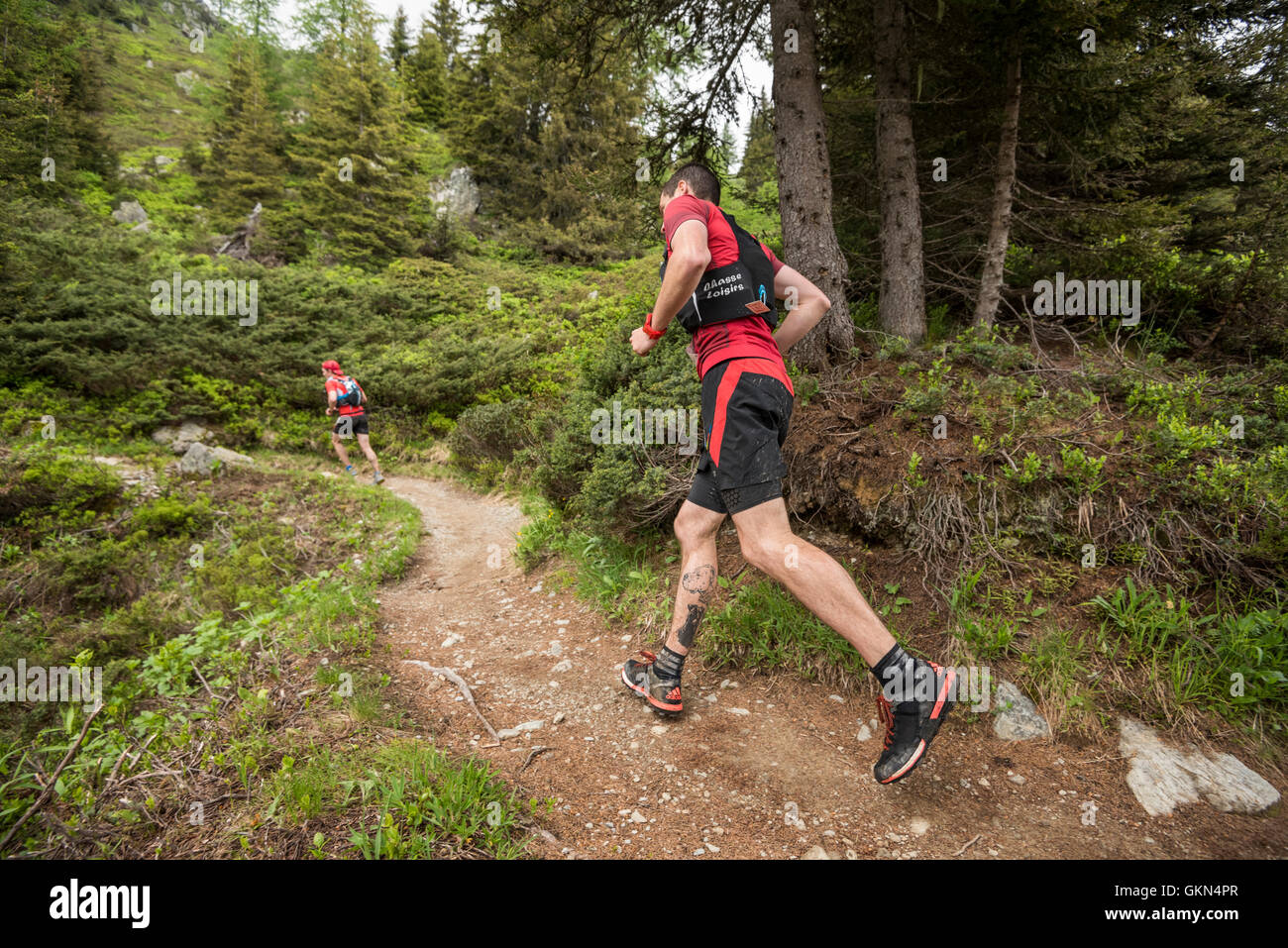 Chamonix trail running marathon 2016 Stock Photo - Alamy