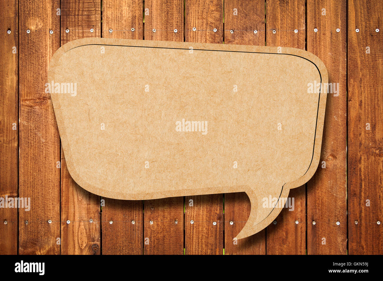 Blank Speech Bubble on wood background Stock Photo - Alamy