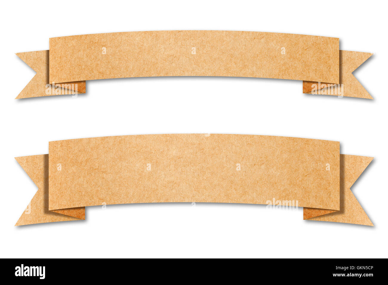 Header origami tag recycled paper craft on white background Stock Photo ...