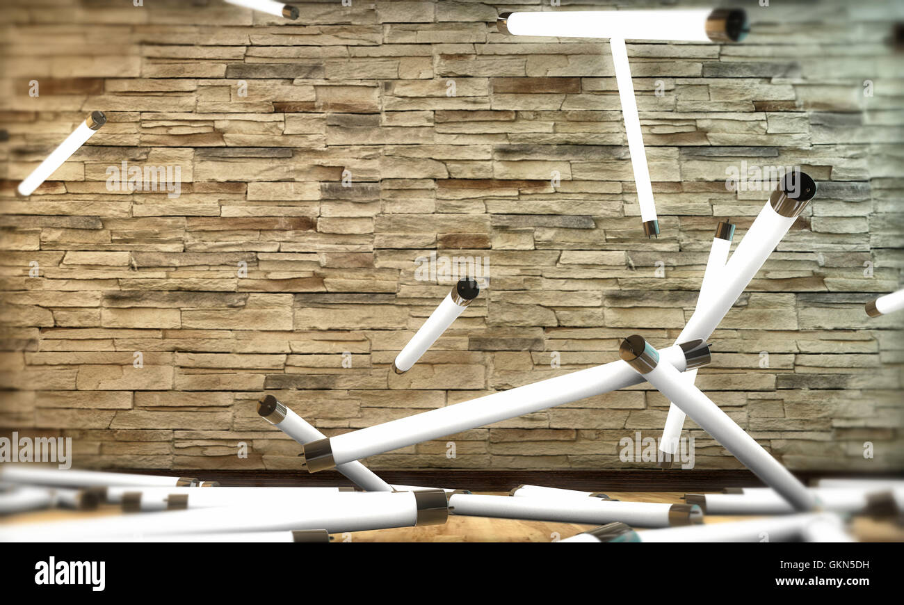 neon bulbs falling down Stock Photo - Alamy