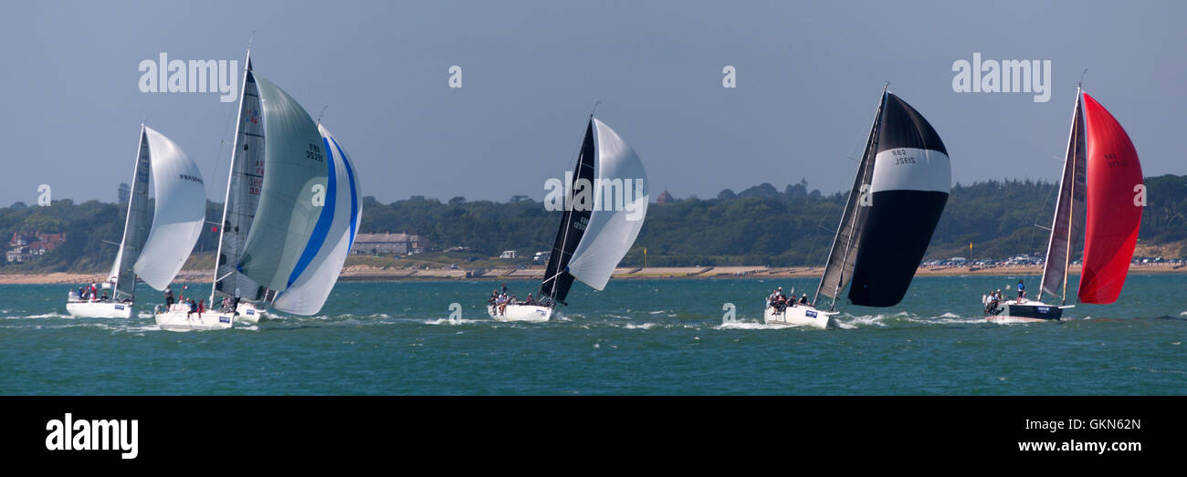 panorama Boat yacht racing Artemis spinnaker run race boat Cowes Week ...