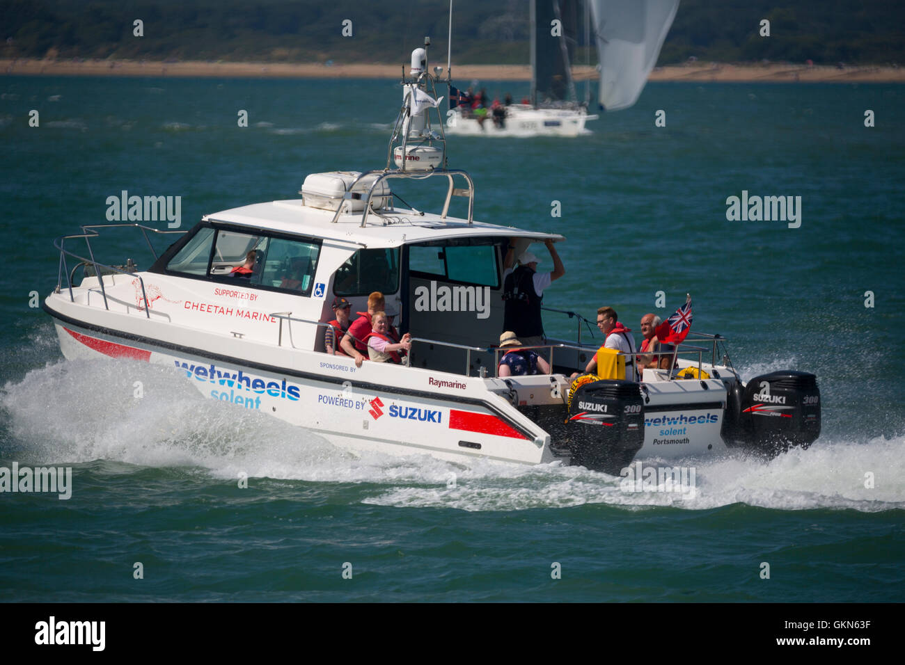 Charity Boat yacht racing Artemis spinnaker run race boat Cowes Week ...