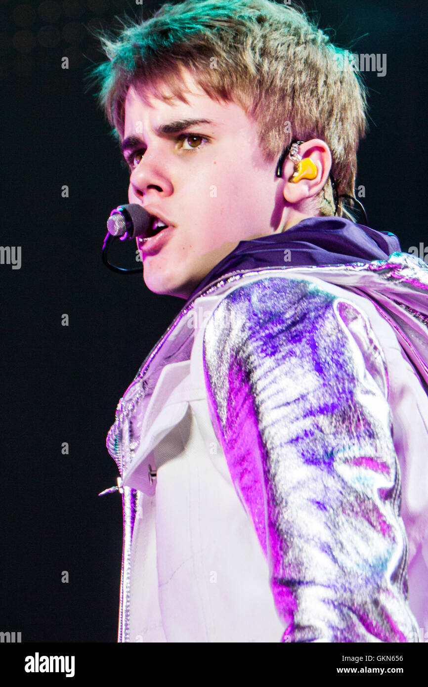 Milan Italy. 09th April 2011. Canadian singer JUSTIN BIEBER performs ...