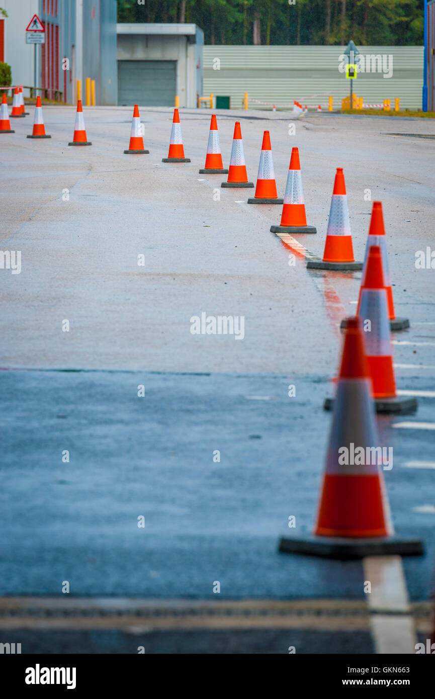 Road Traffic cones in a line Stock Photo - Alamy