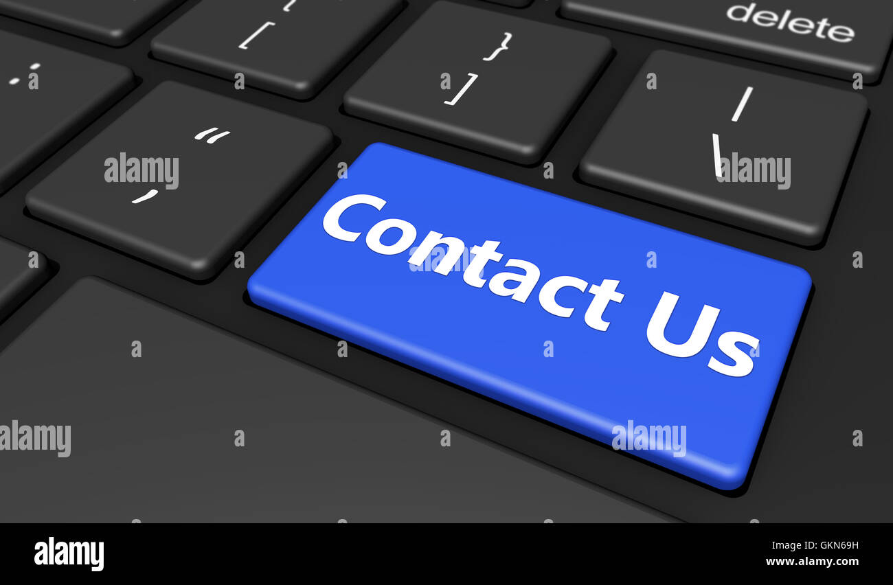 Contact us sign on a computer keyboard button Stock Photo - Alamy
