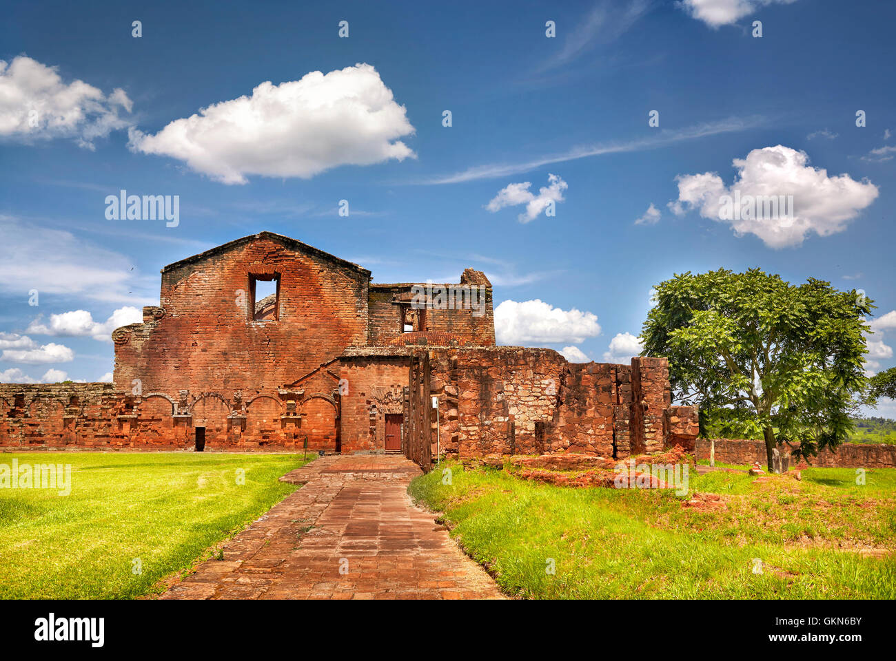 Ruins of the Jesuit Guarani reduction La Santisima Trinidad de Parana ...