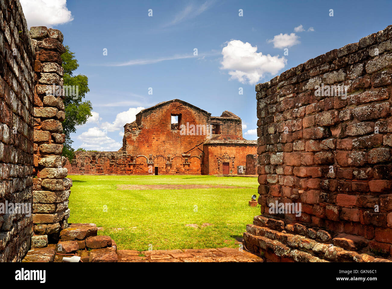 Ruins of the Jesuit Guarani reduction La Santisima Trinidad de Parana ...