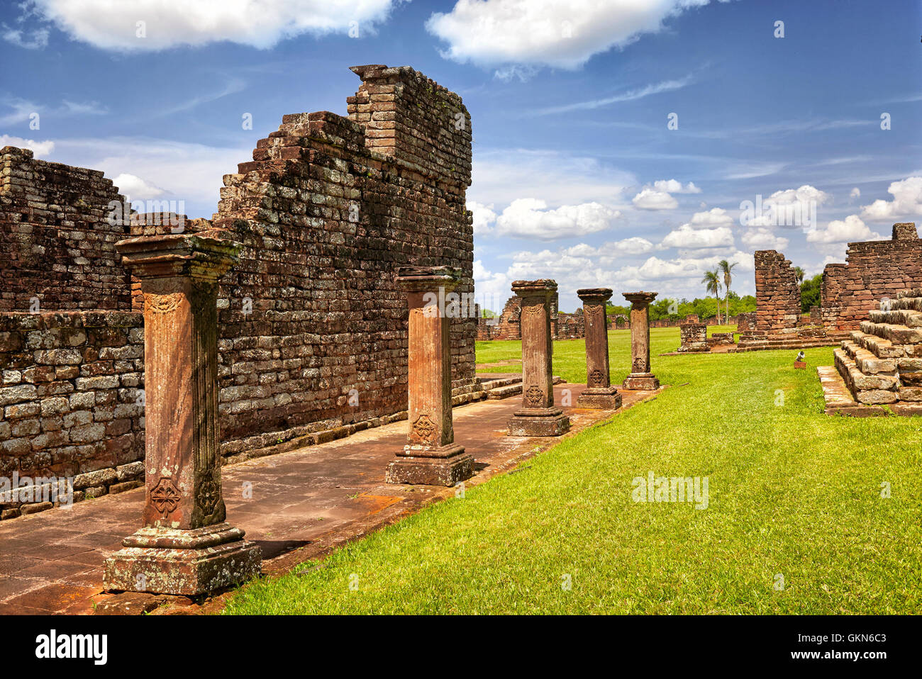 Ruins of the Jesuit Guarani reduction La Santisima Trinidad de Parana ...