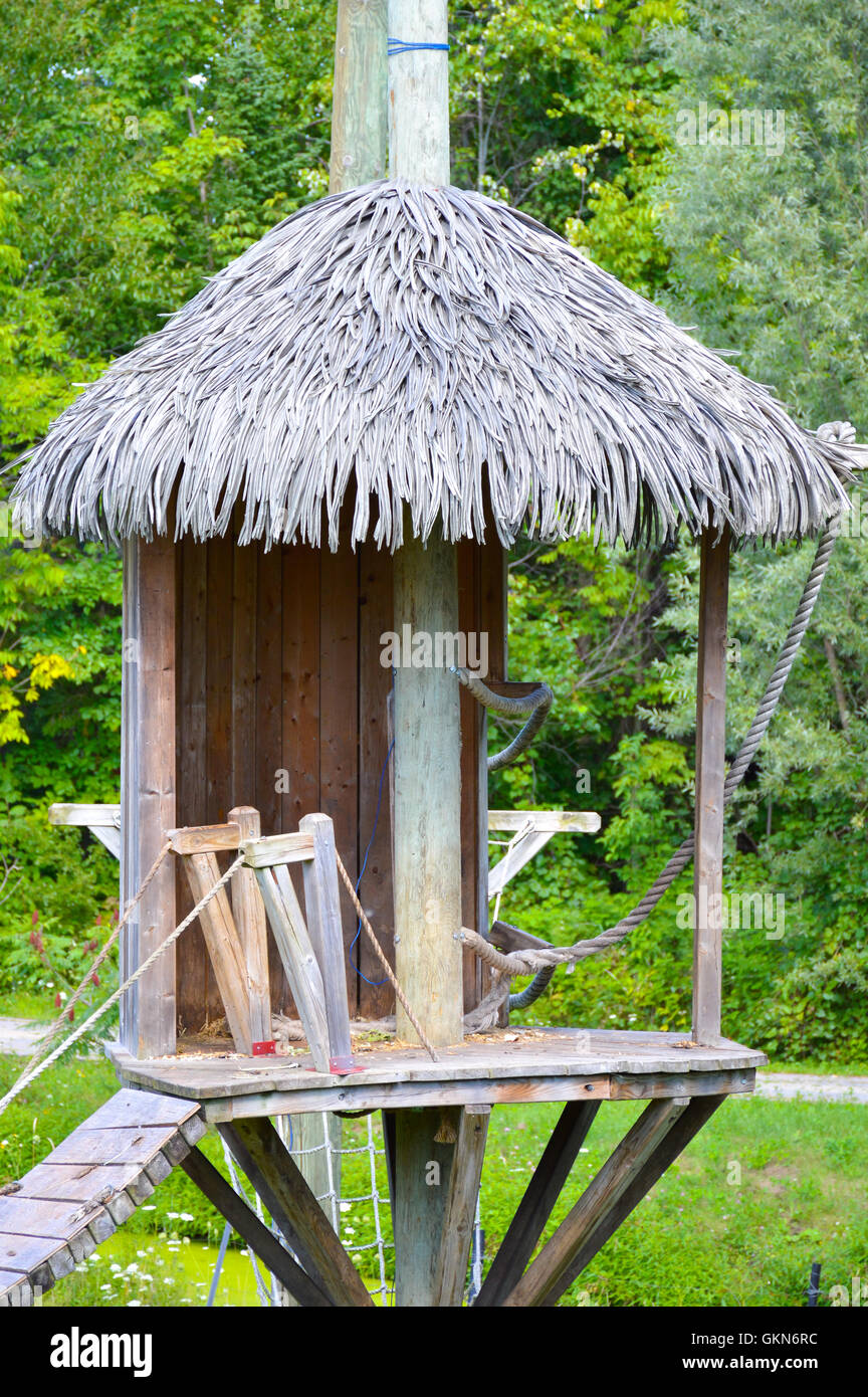 Small house for monkeys in safari Stock Photo - Alamy