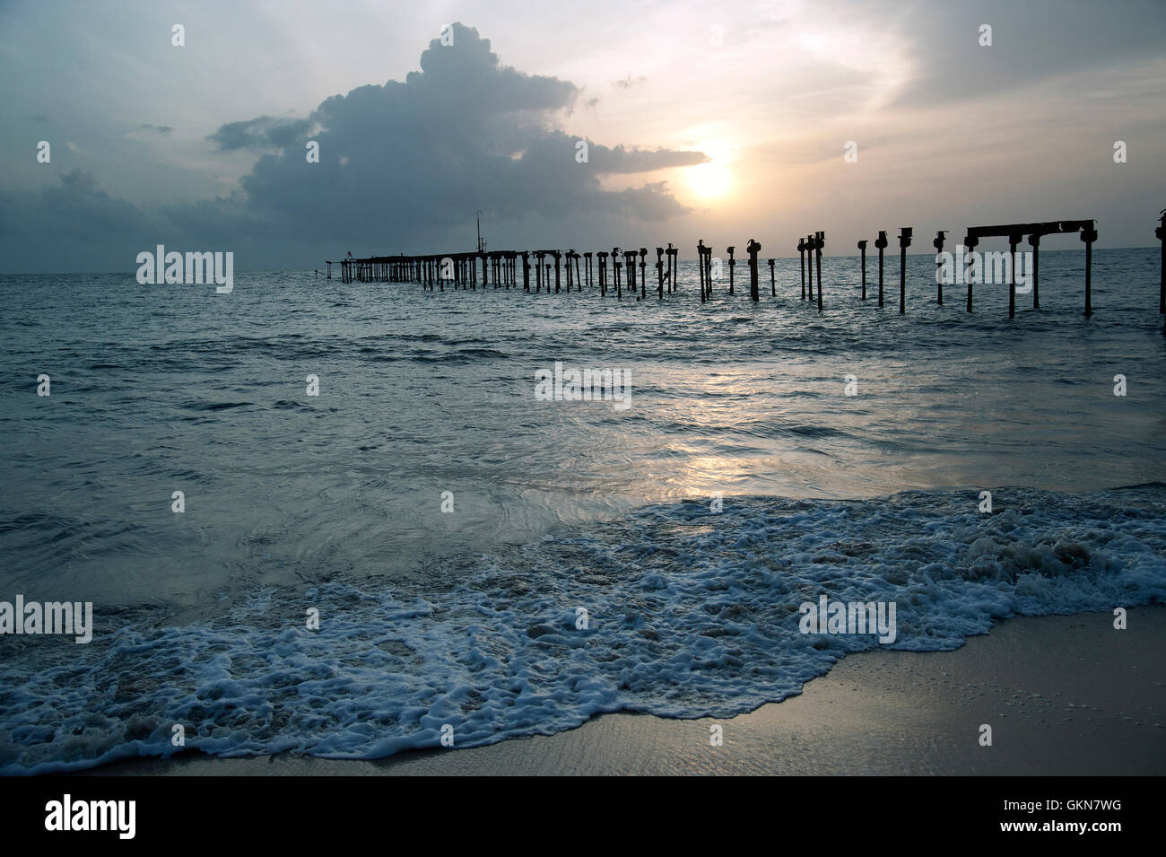 The image of Sunset at Beach in Allaepy, Kerala, India Stock Photo - Alamy