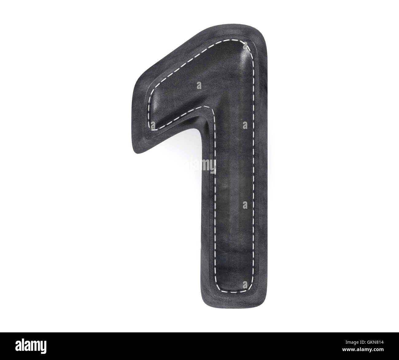 Digit number alphabet black leather skin texture letter one 1. 3d ...