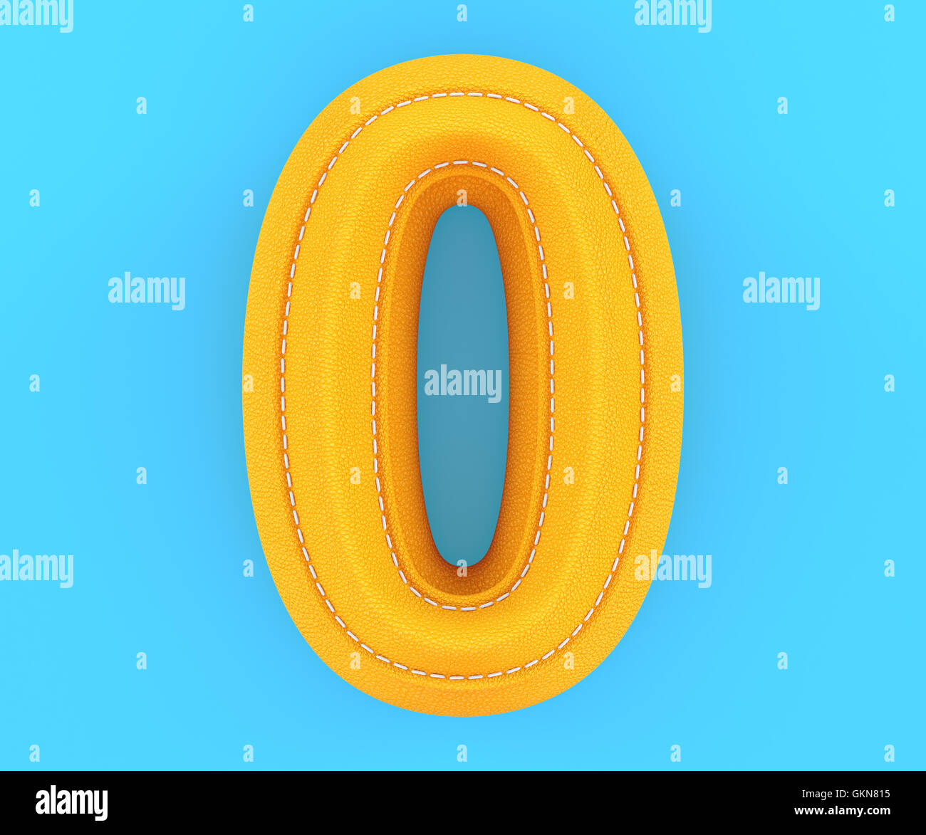 Digit number alphabet yellow leather skin texture letter zero 0. 3d ...