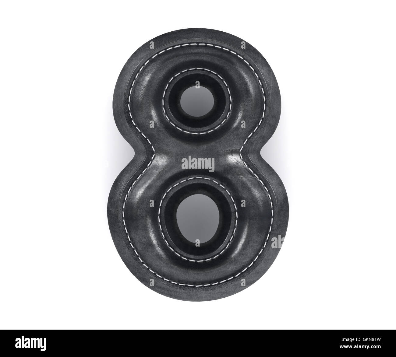 Digit number alphabet black leather skin texture letter eight 8. 3d ...