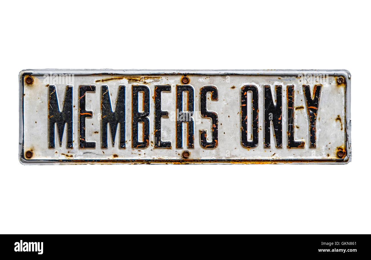 Isolated Rustic Members Only Sign Stock Photo - Alamy