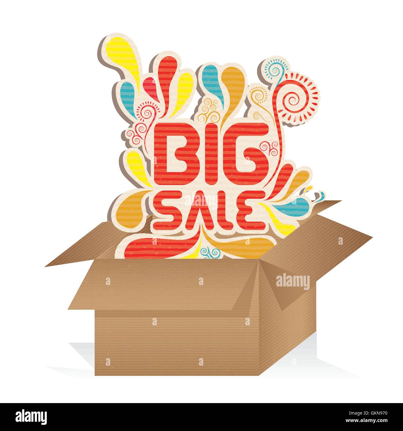 illustration of sale label with colorful drops in a box vector i Stock ...