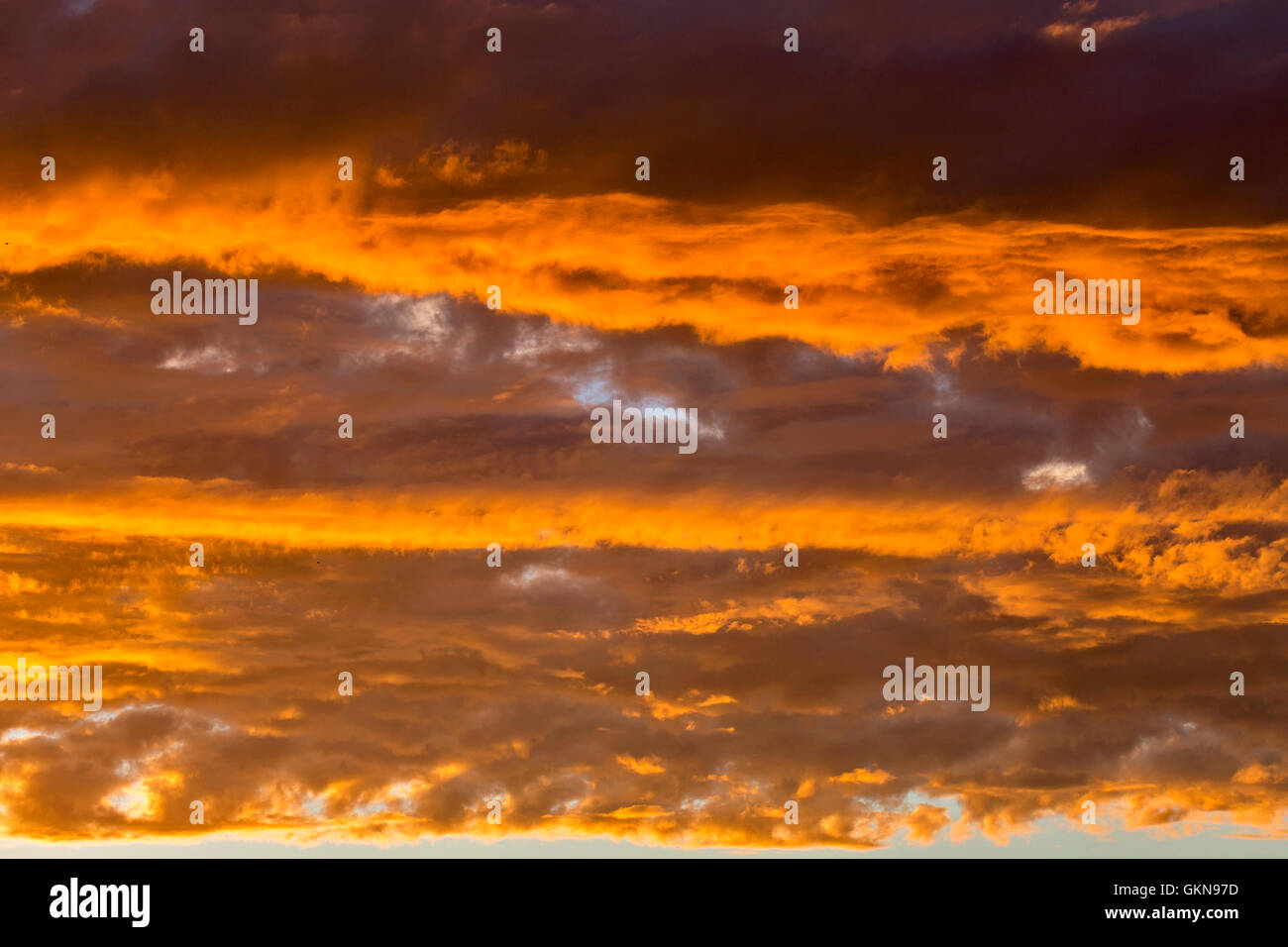 dramatic sunset sky with orange clouds Stock Photo - Alamy