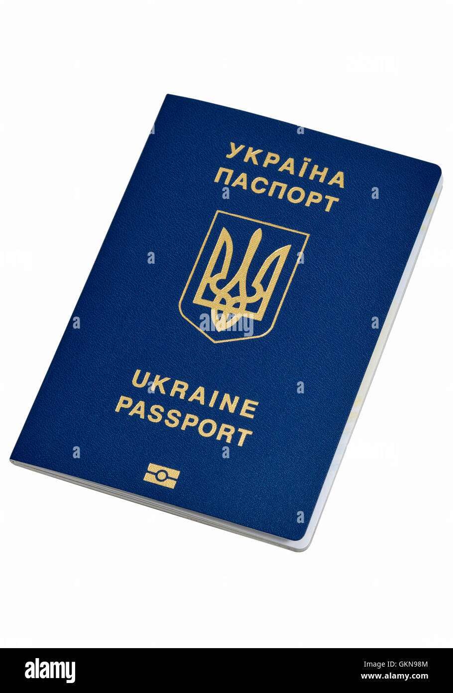 Ukrainian biometric passport isolated on white background closeup Stock ...