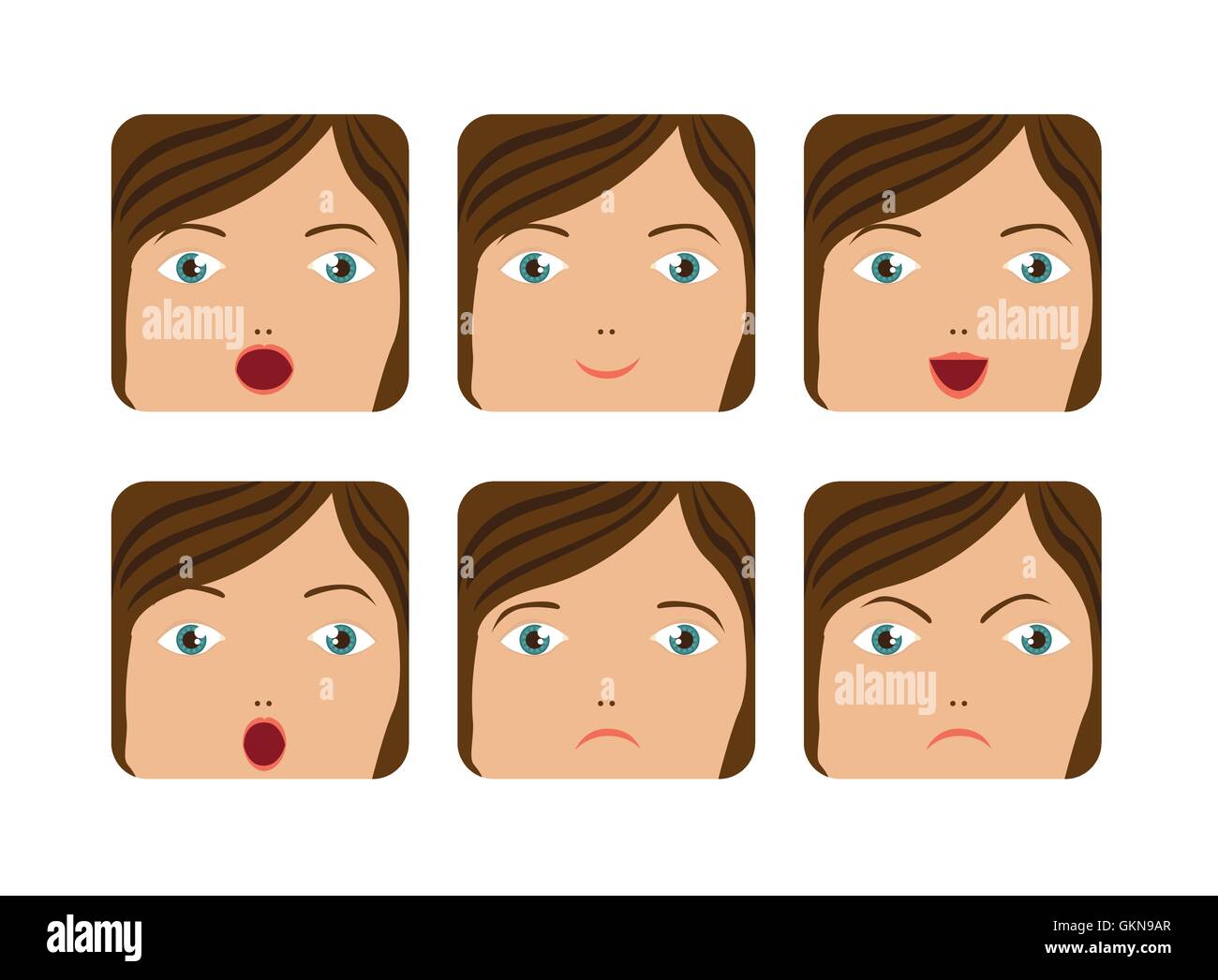 Illustration of expressions icons with different gestures vector Stock ...