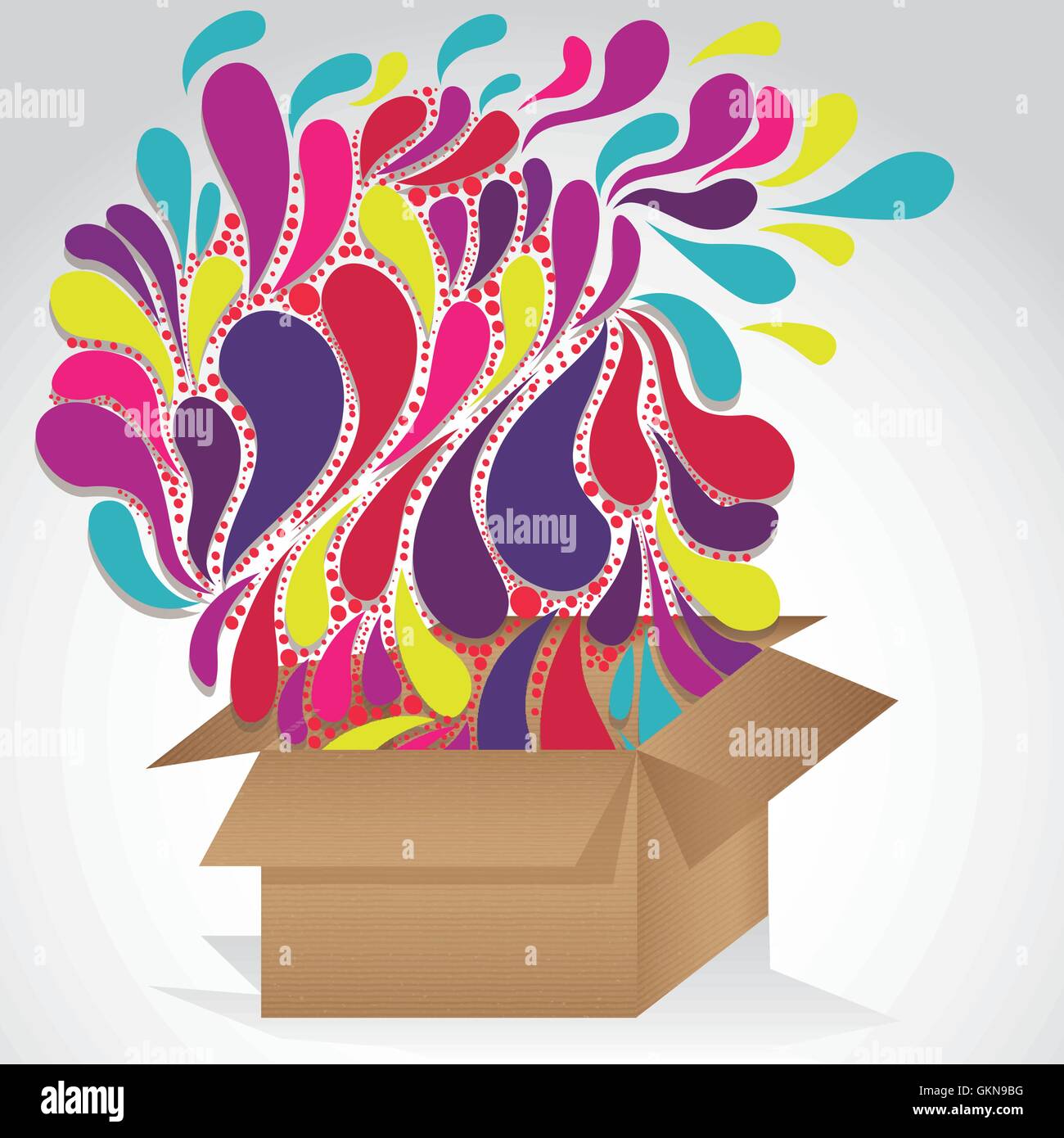 illustration of colorful drops in a box vector illustration Stock ...