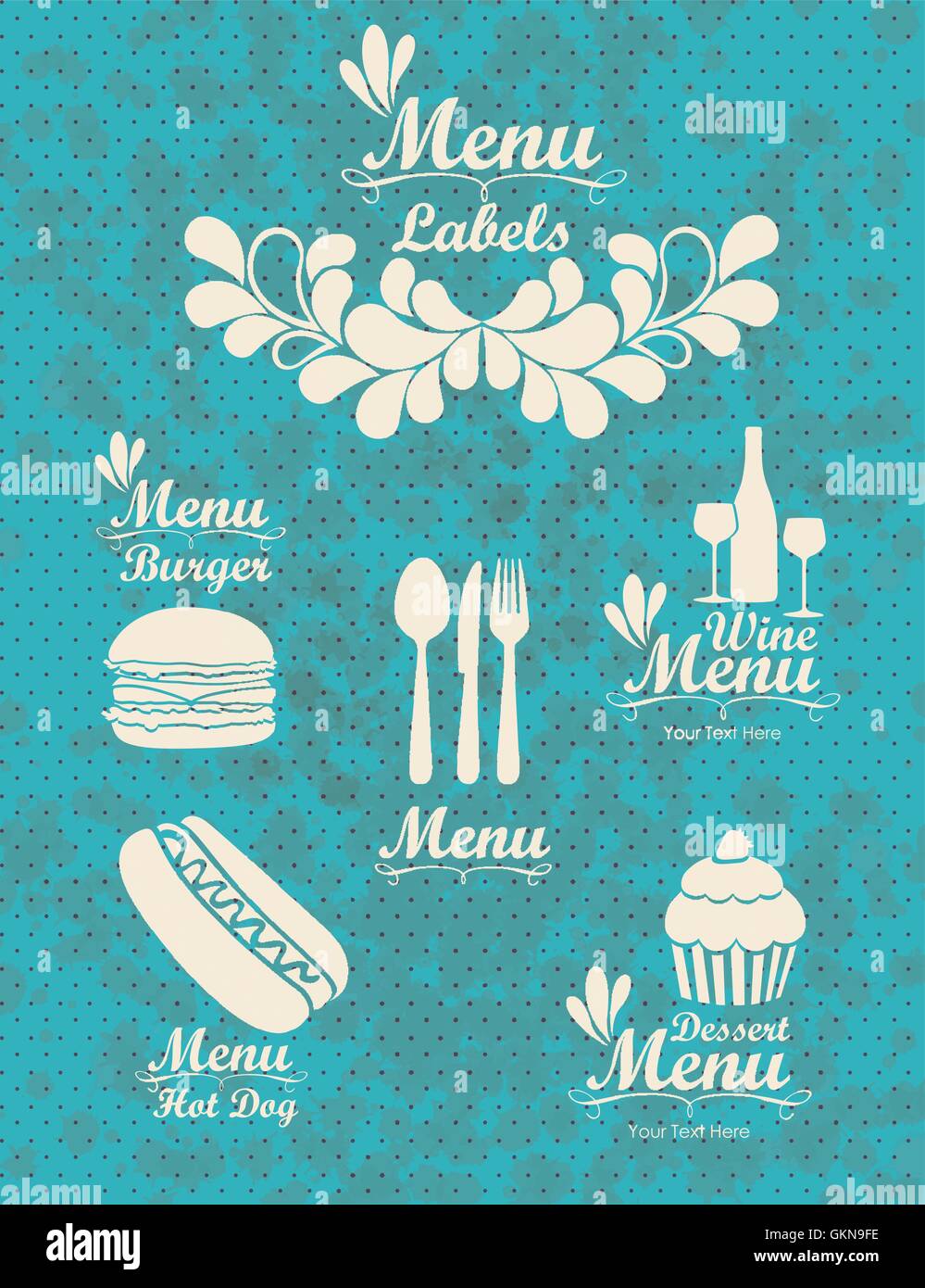 Illustration of Menu retro Vintage menu labels vector illustrati Stock ...