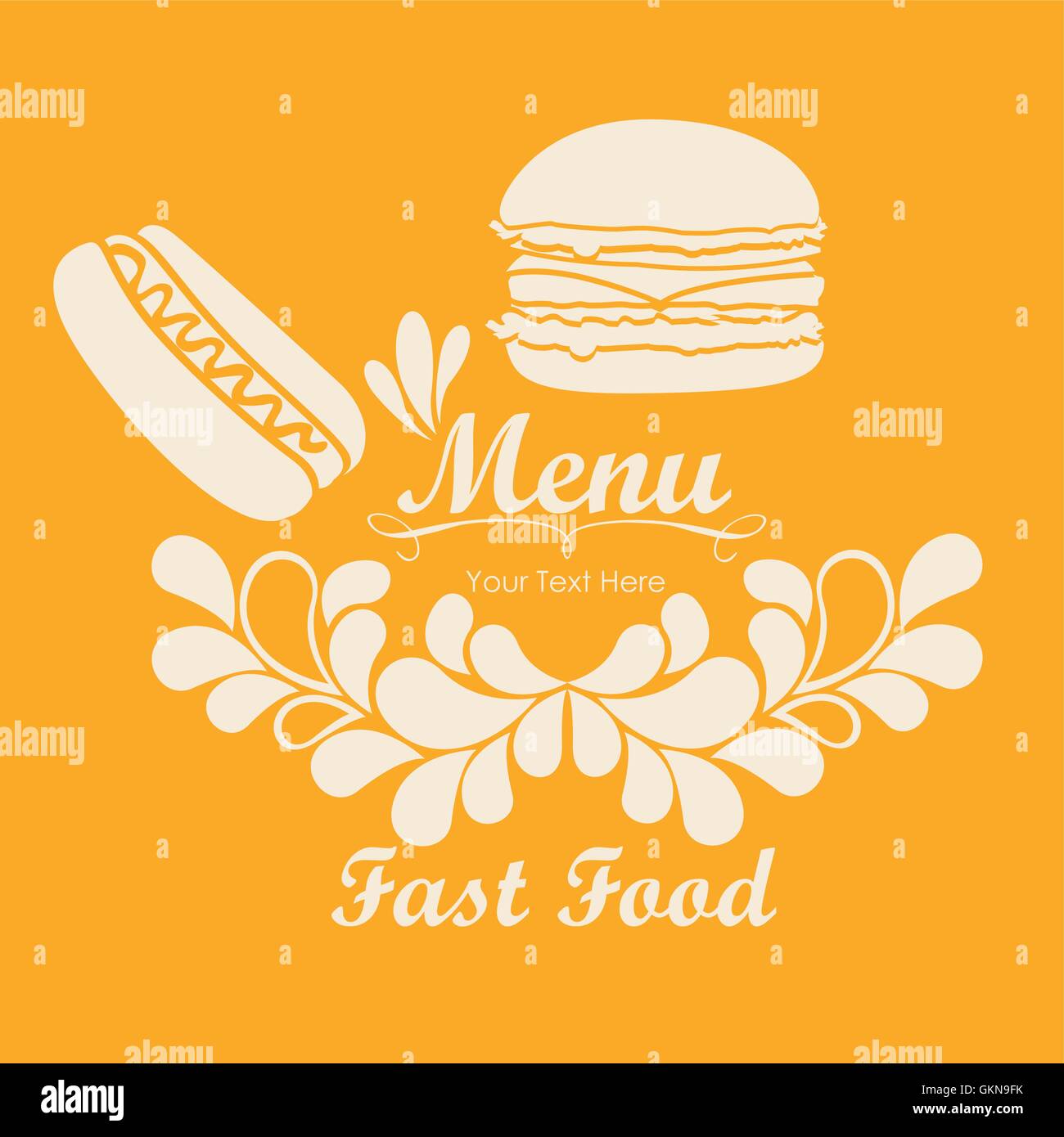 Illustration of Menu retro Vintage fast food menu vector illustr Stock ...