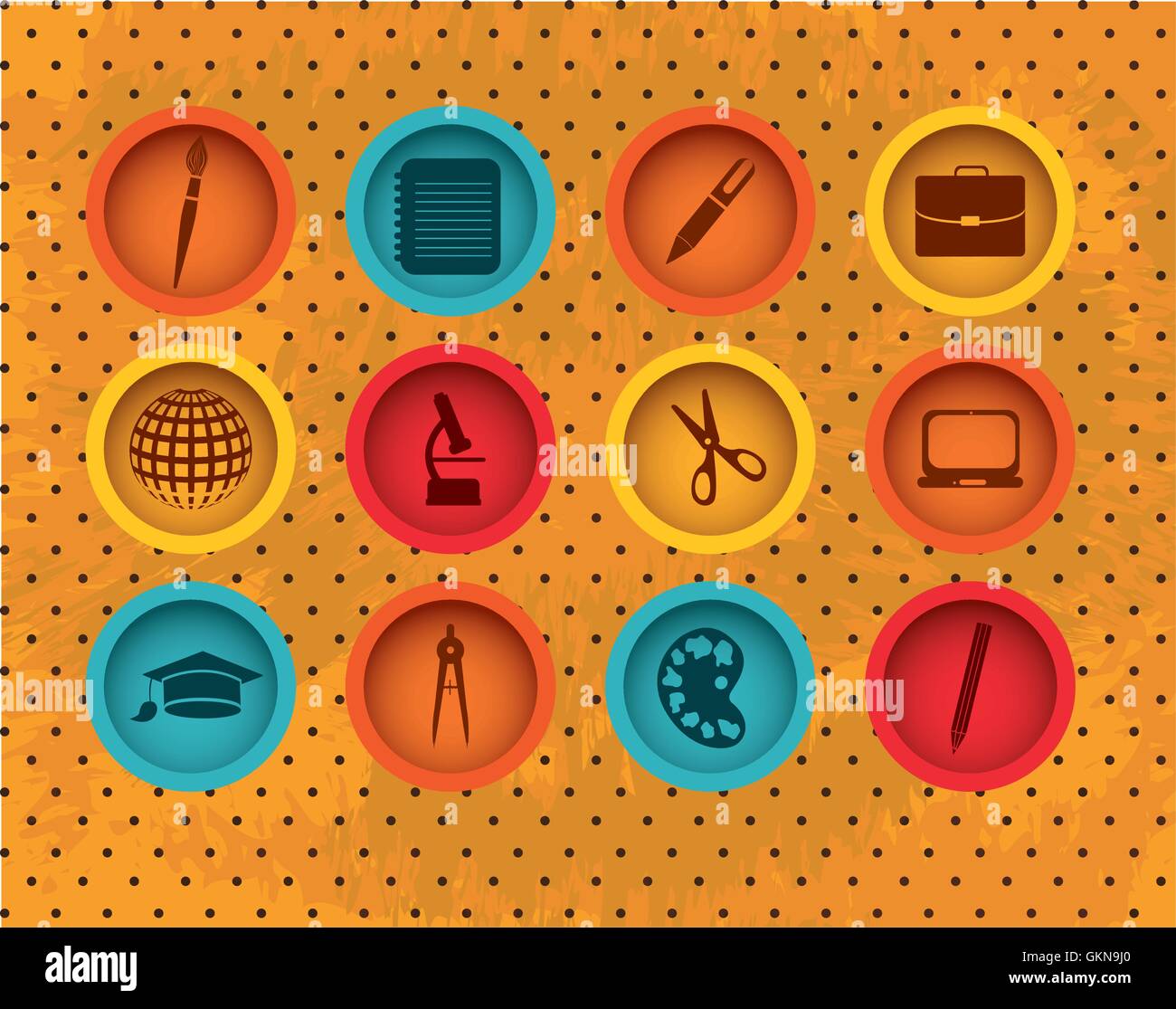 Illustration of retro business icons silhouettes of icons vector Stock ...