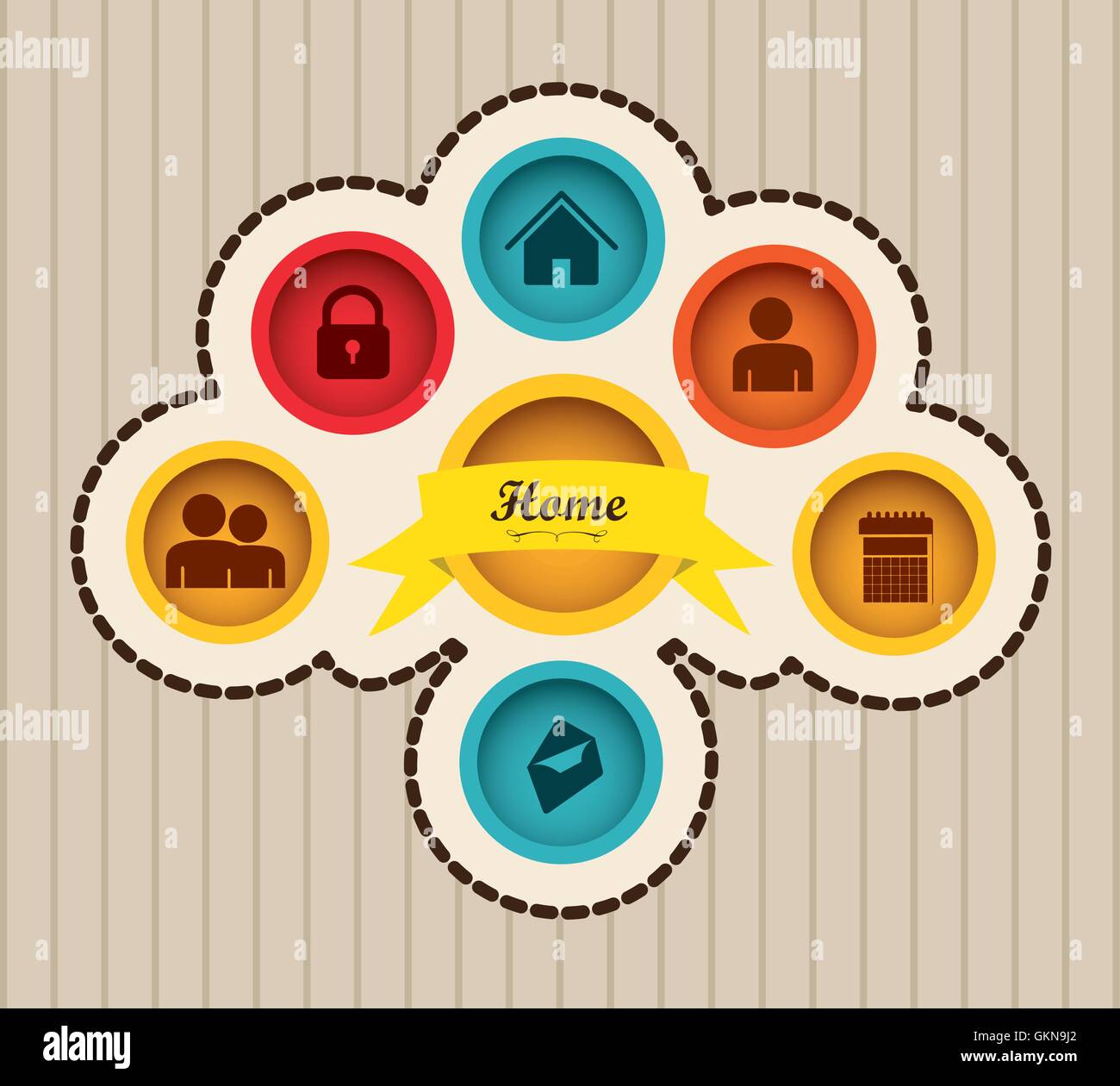 Illustration of retro business icons silhouettes of icons vector Stock ...