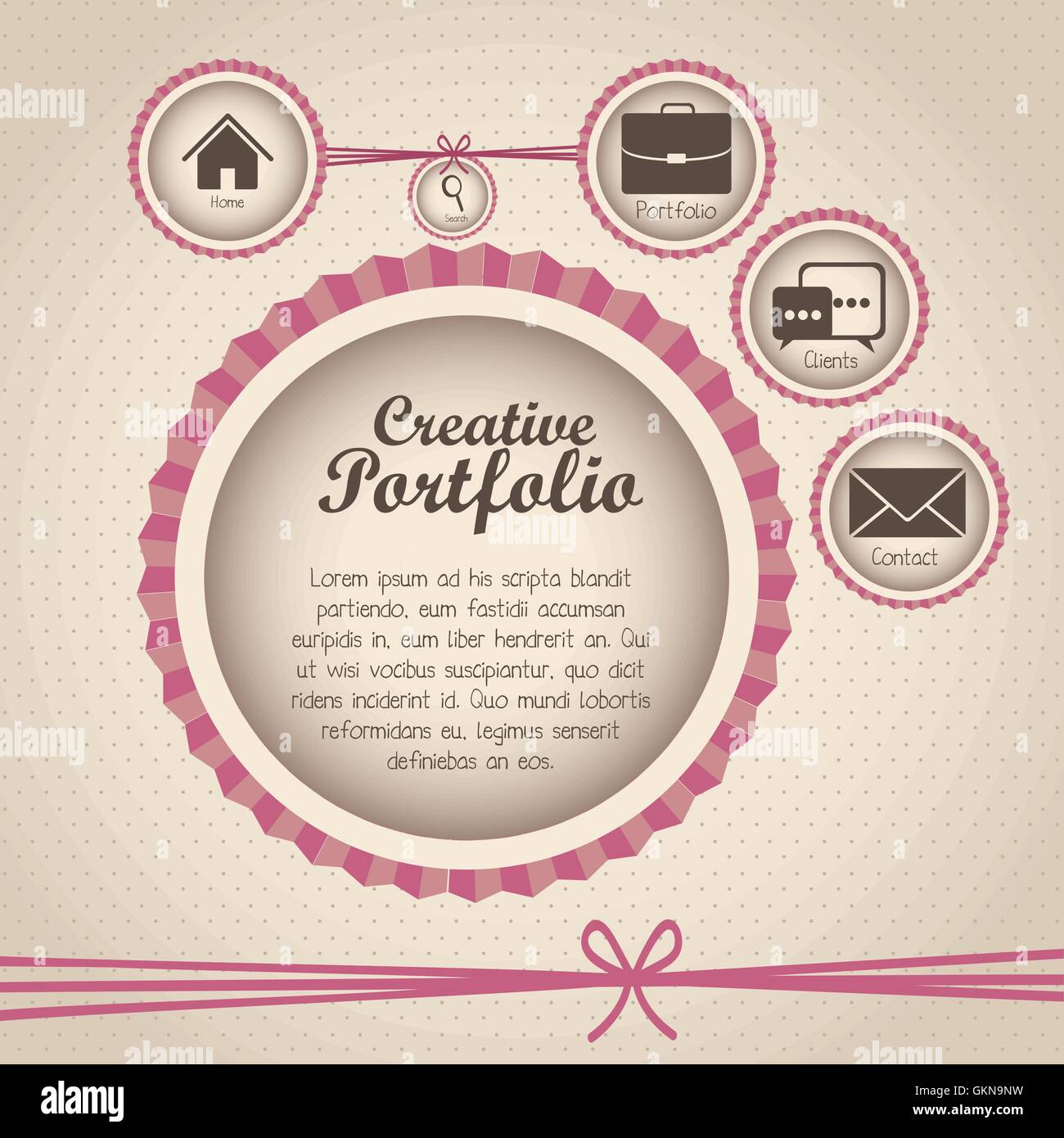 Illustration of creative portfolio Portfolio with icons Vector Stock ...