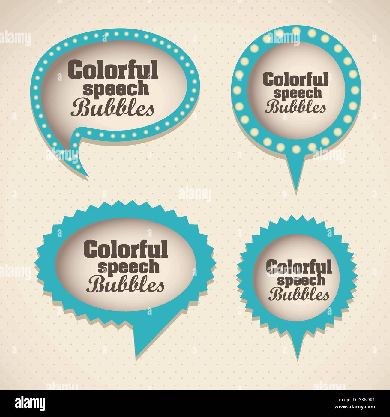 Illustration of retro speech bubbles Vintage text balloons Vecto Stock ...