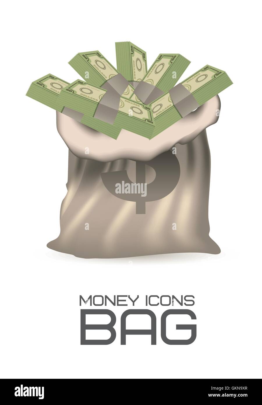 illustration of money icons Bill bag illustrations vector illust Stock ...