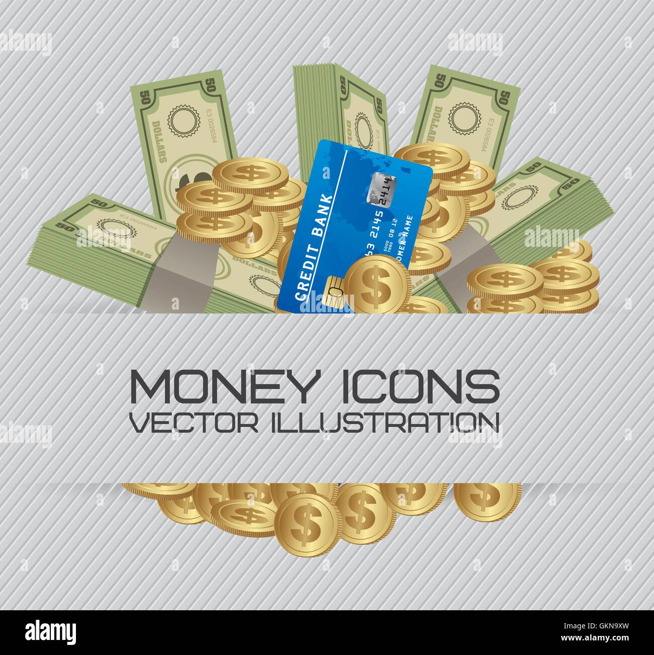 illustration of money icons Bill illustrations vector illustrati Stock ...
