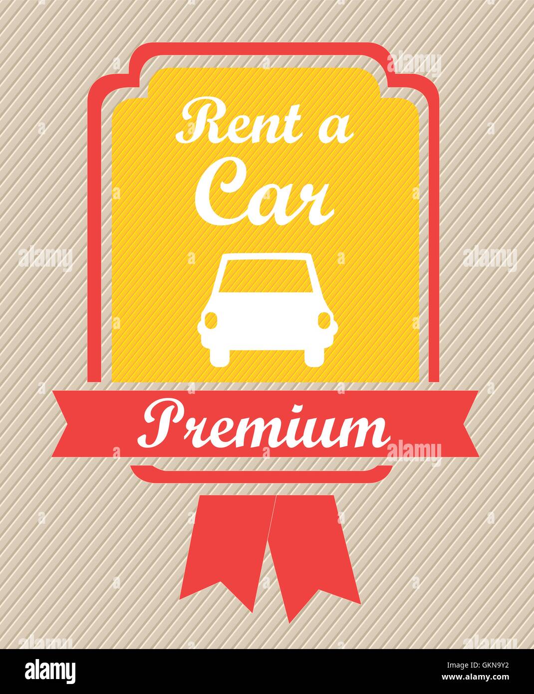 Illustration of rent a car Vintage label illustration vector ill Stock ...