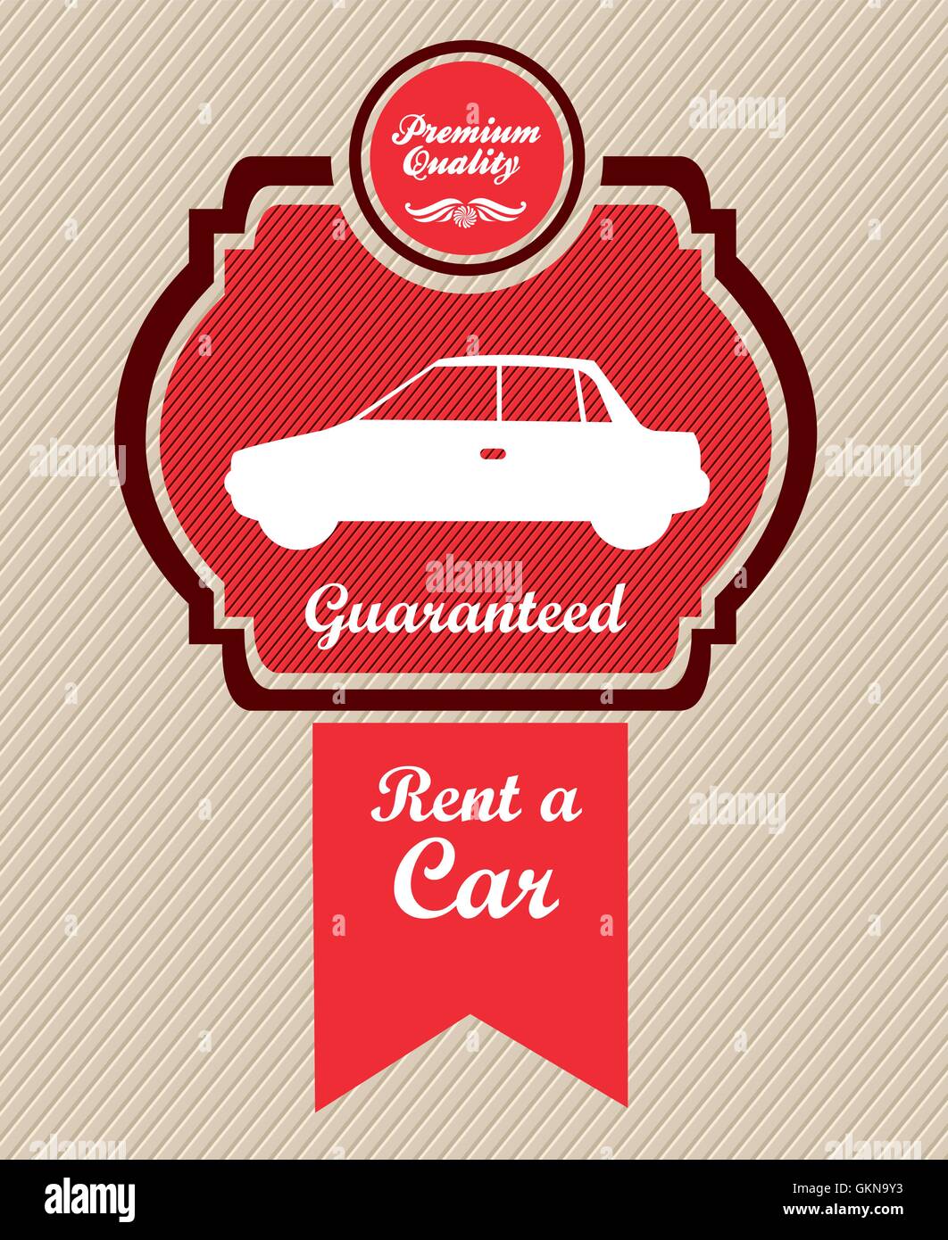Illustration of rent a car Vintage label illustration vector ill Stock ...